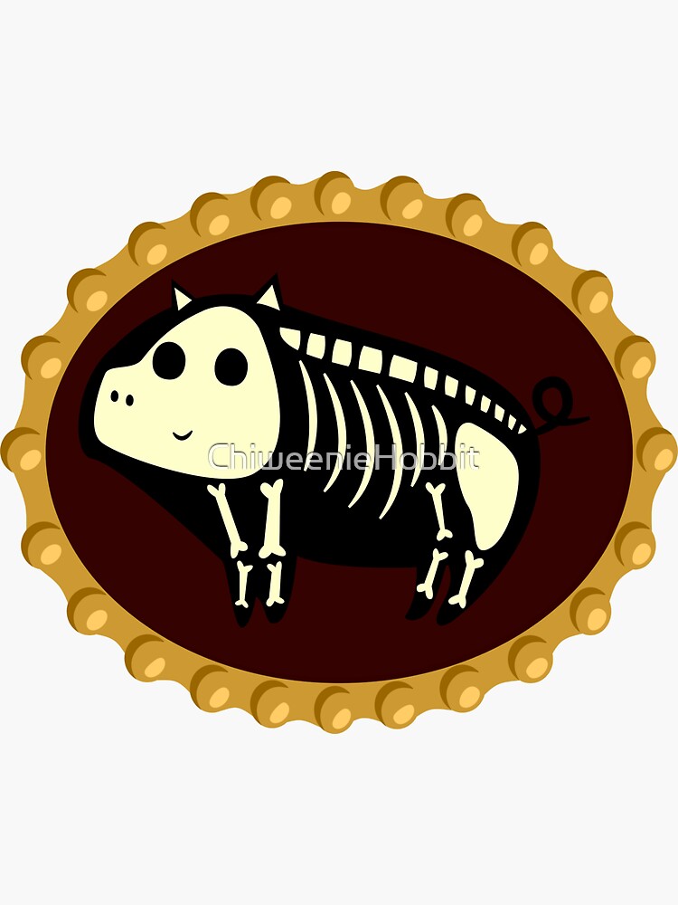 "Cute Pig Skeleton Cameo" Sticker for Sale by ChiweenieHobbit | Redbubble