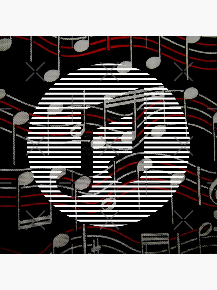 "Colourful Musical Notes / Cool Monochrome Abstract Aesthetic " Sticker ...