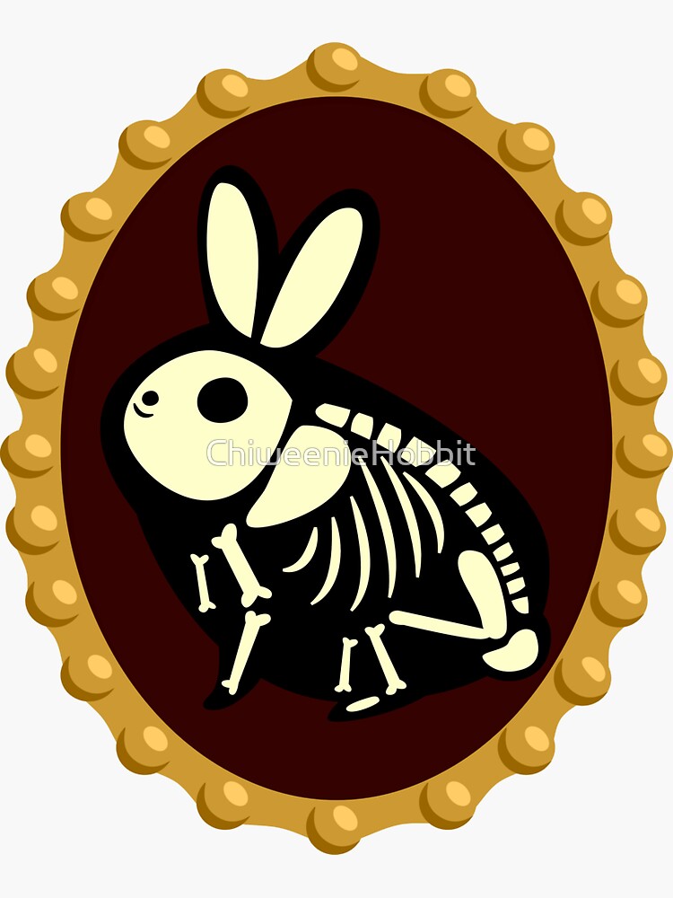 "Cute Bunny Skeleton Cameo" Sticker for Sale by ChiweenieHobbit | Redbubble