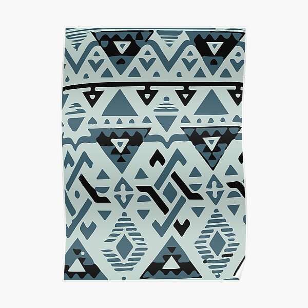 "Green monochrome geometric native aztec pattern tribal style native ...