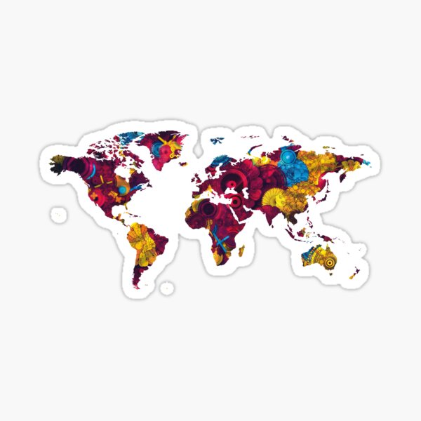 "Earth Map" Sticker for Sale by gmarreta | Redbubble