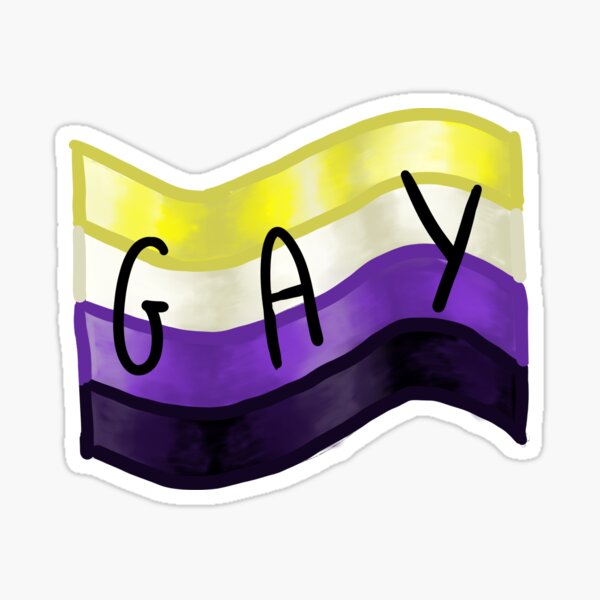 "Non Binary Pride Sticker" Sticker for Sale by RoxyDoodles | Redbubble