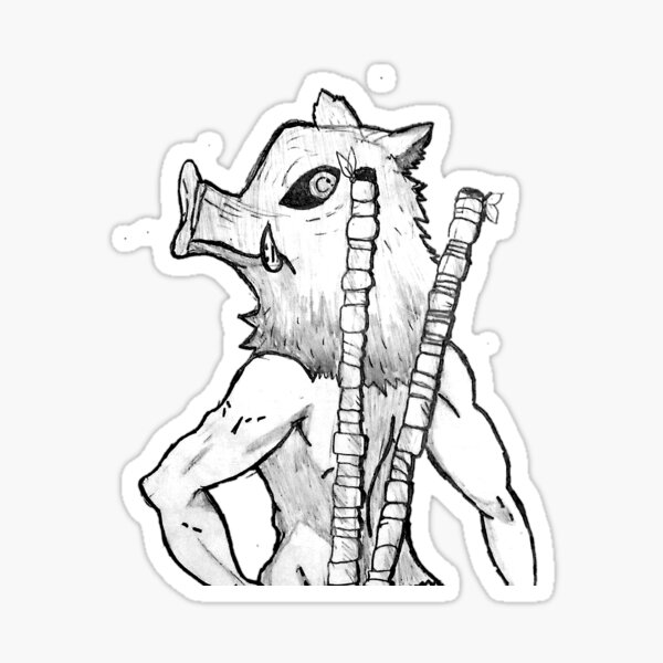 "Inosuke demon slayer Kimetsu no Yaiba japanese anime" Sticker for Sale ...