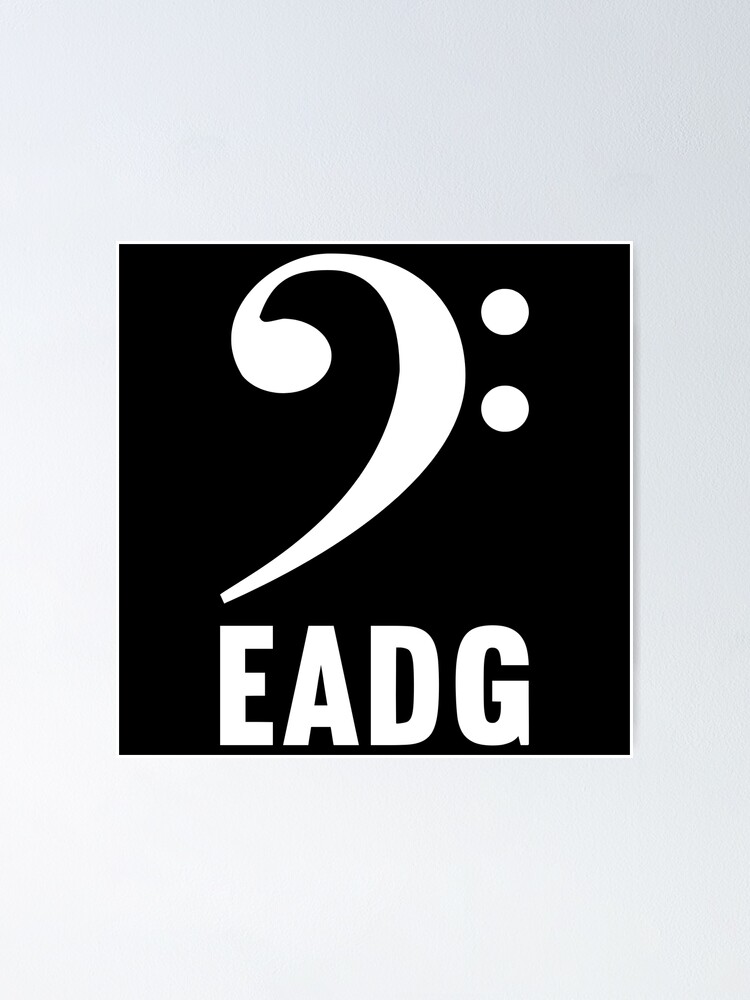 "Bass Guitarist EADG Bass F Clef Music Symbol Stave" Poster for Sale by ...