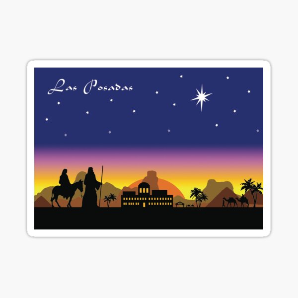 "Las Posadas Card" Sticker for Sale by kathypegel | Redbubble