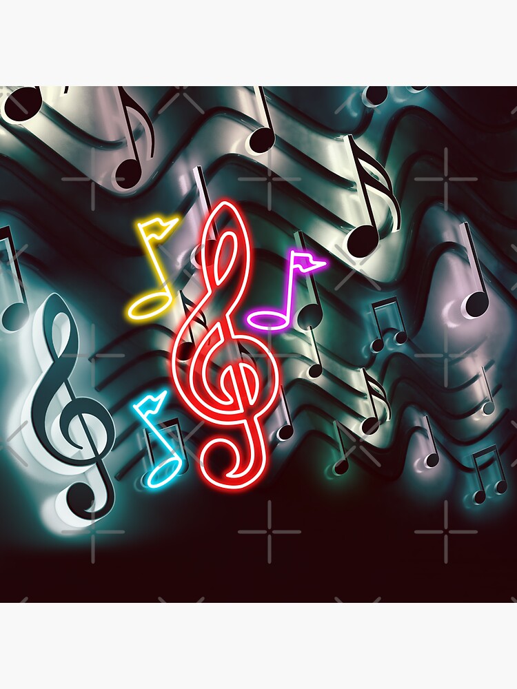 "Colourful Musical Notes / Cool Neon Musical Notes Abstract Aesthetic ...