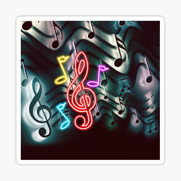"Colourful Musical Notes / Cool Neon Musical Notes Abstract Aesthetic ...