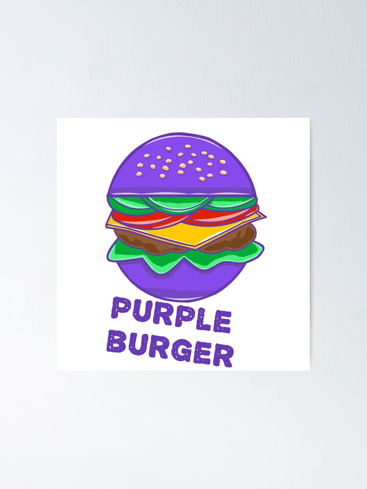 "Cute illustration purple burger" Poster for Sale by qarasfalreyaza ...