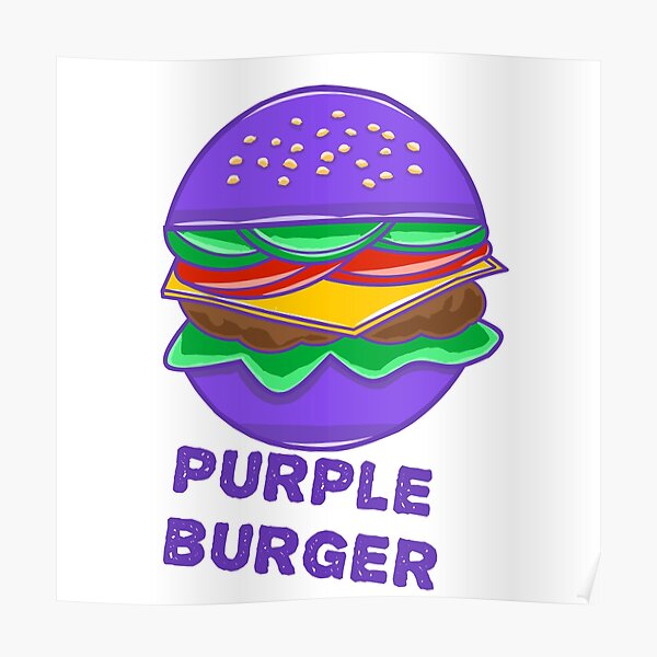 "Cute illustration purple burger" Poster for Sale by qarasfalreyaza ...