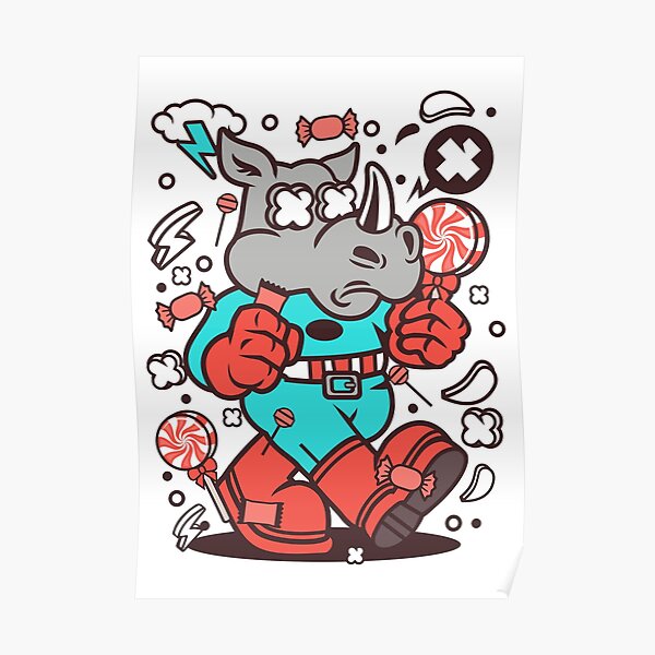 "Rhino Super Candy " Poster for Sale by Stickpat | Redbubble