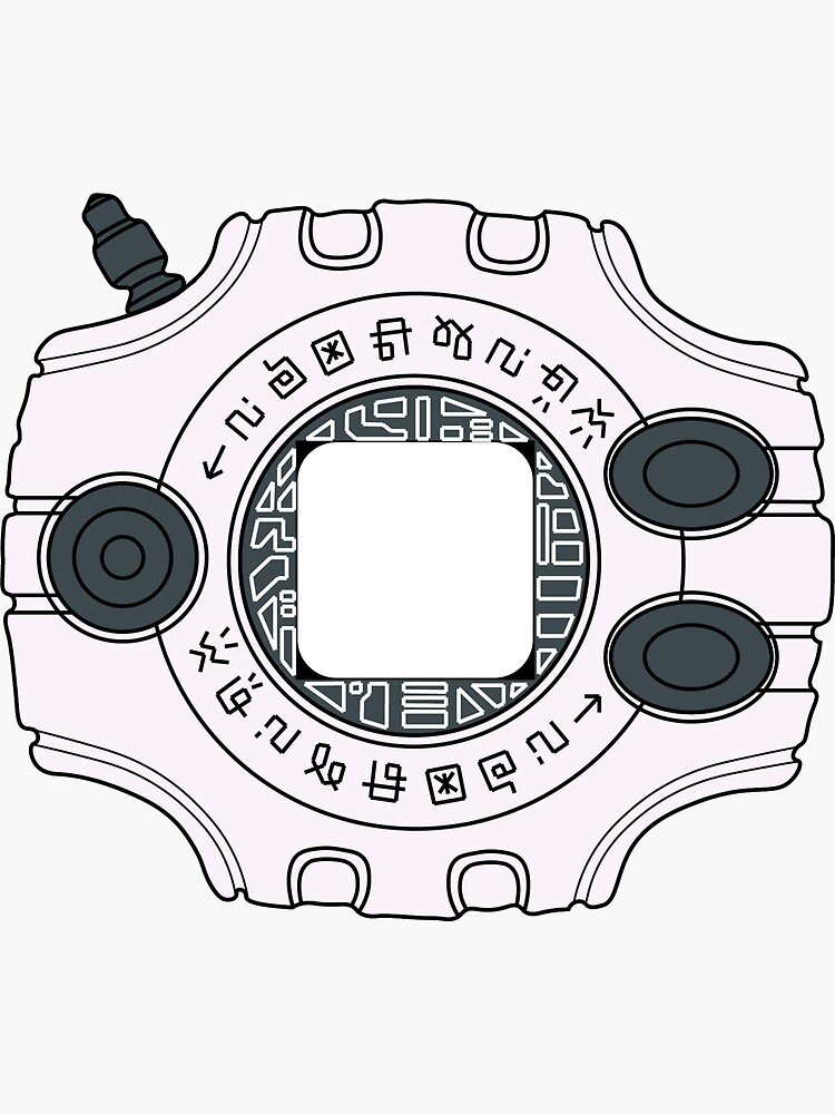 "Digital Monster Digi-Vice White" Sticker for Sale by ArtByTravy ...