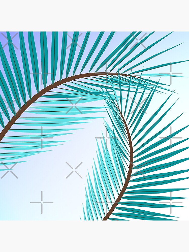 "Palm tree leaves colored in turquoise, cute palm patterns for kids and ...