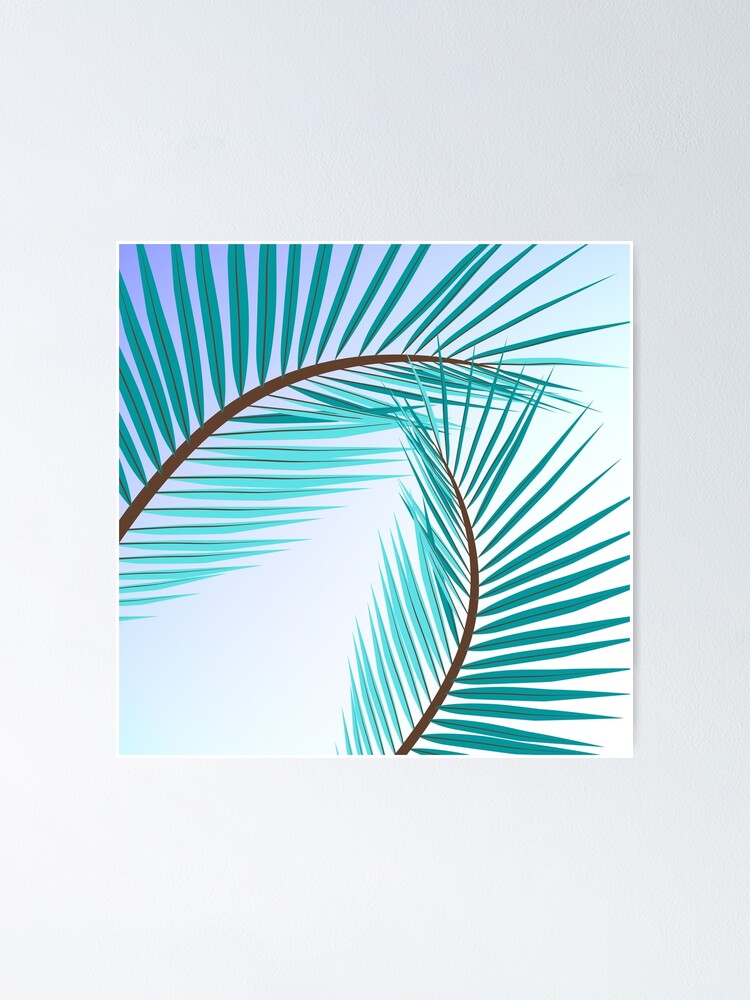 "Palm tree leaves colored in turquoise, cute palm patterns for kids and ...