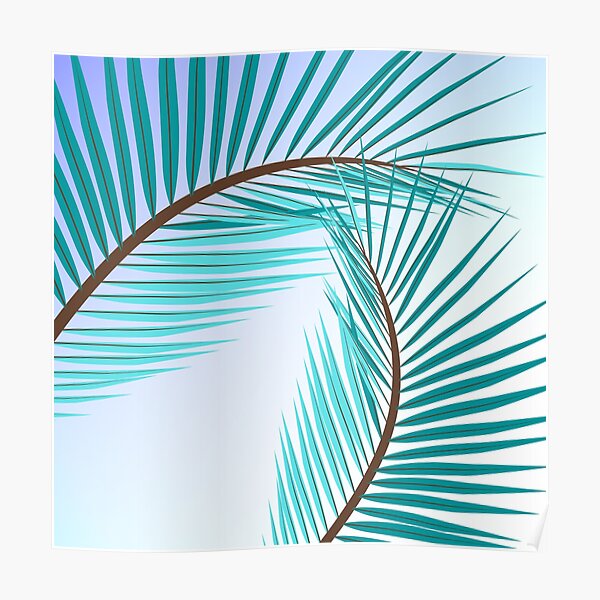 "Palm tree leaves colored in turquoise, cute palm patterns for kids and ...