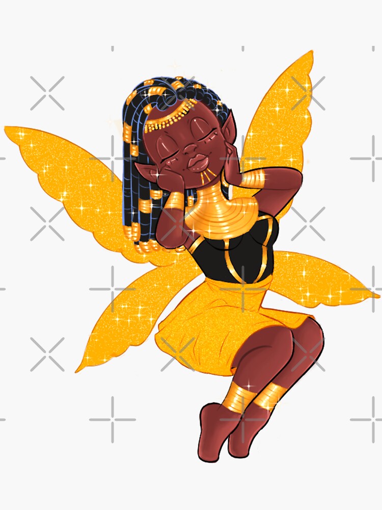 "Beautiful African Fairy " Sticker for Sale by ConstancelilArt | Redbubble