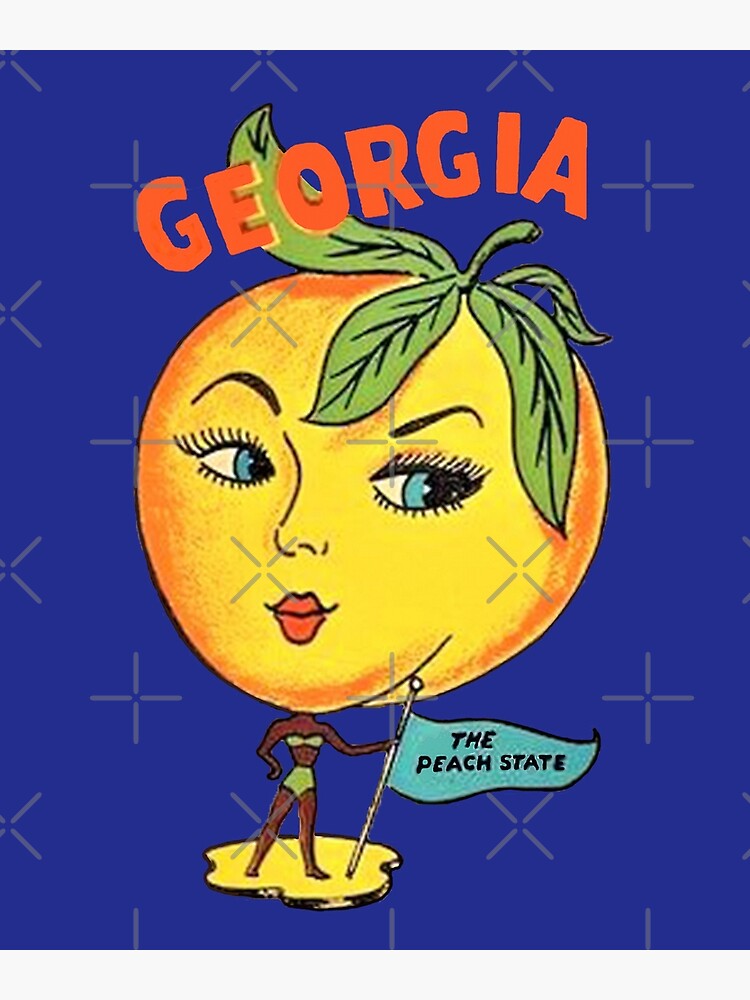 "Vintage Georgia The Peach State Peach Head Girl" Photographic Print ...