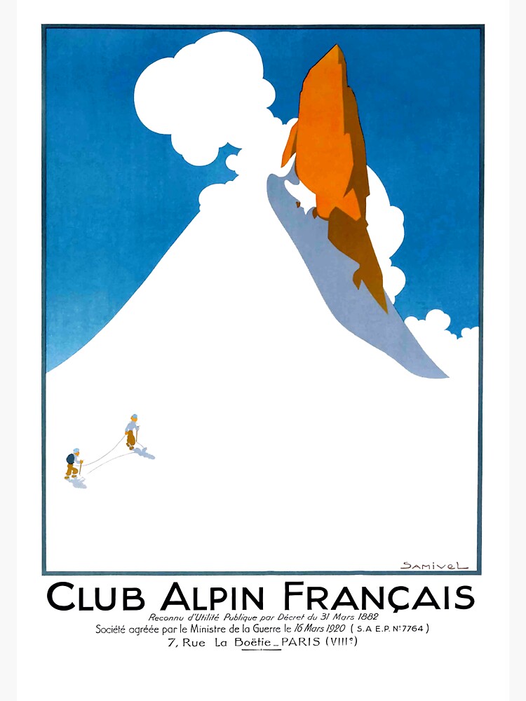 Sticker for Sale avec l'œuvre « 1920 FRANCE Club Alpin Français Affiche ...