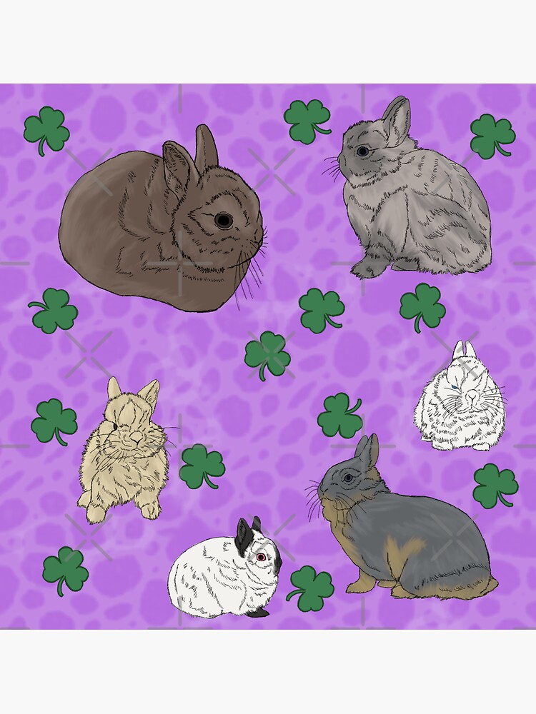 "Netherland Dwarf Rabbits Purple" Sticker for Sale by TrapperWeasel ...