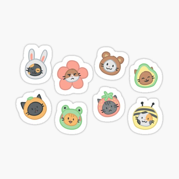 "Cute Cats Wearing Hats" Sticker for Sale by jemidoesart | Redbubble