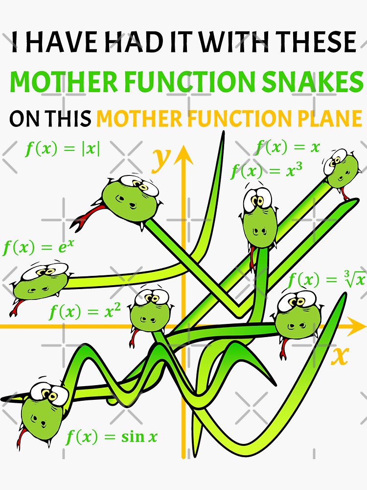 "Funny Nerdy Mother Functions Snakes on a Plane Math Puns Algebra Math ...