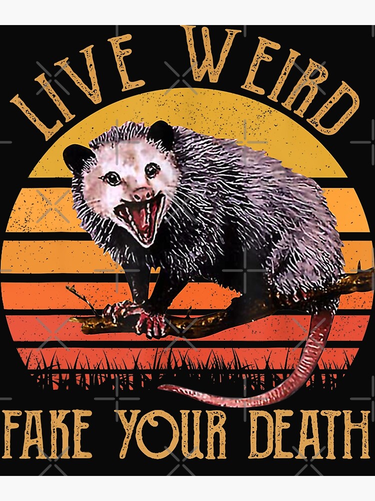 "Live Weird Fake Your Death Opossum Ugly Cats Retro Vintage" Poster for ...