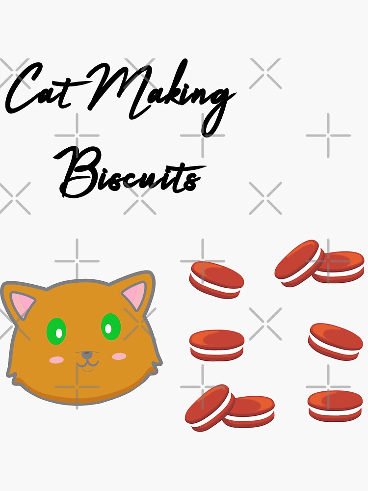 "Cute Cat baking biscuits pack" Sticker for Sale by ImpsMire | Redbubble