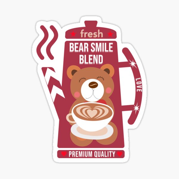 "Cute Coffee Bear " Sticker for Sale by Mindfulness-Art | Redbubble