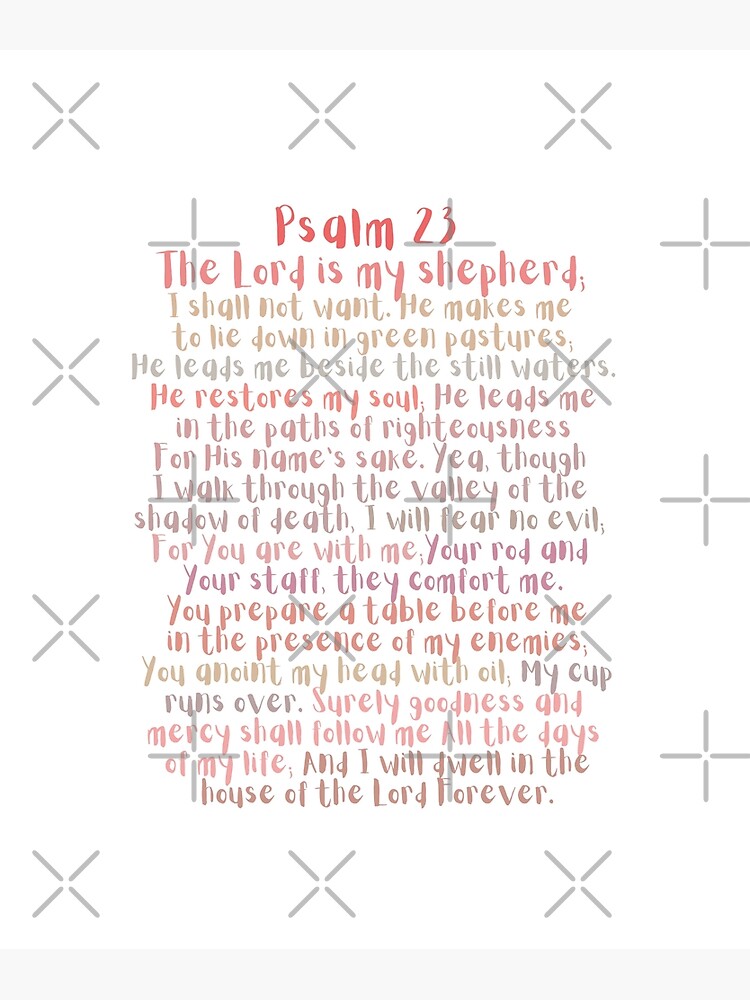 "Psalm 23 The Lord is My Shepherd NKJV" Art Print for Sale by ...
