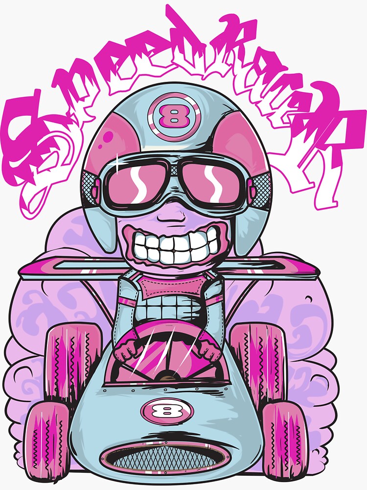 "1242 Cartoon car racing Poster 2" Sticker for Sale by MiyakiMino ...