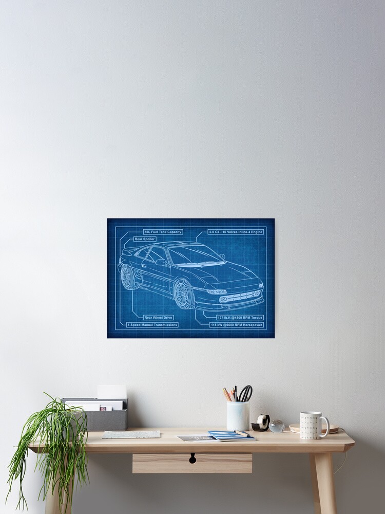 "Toyota MR2 SW20 1989 Blueprint" Poster for Sale by Navin Guyvit ...