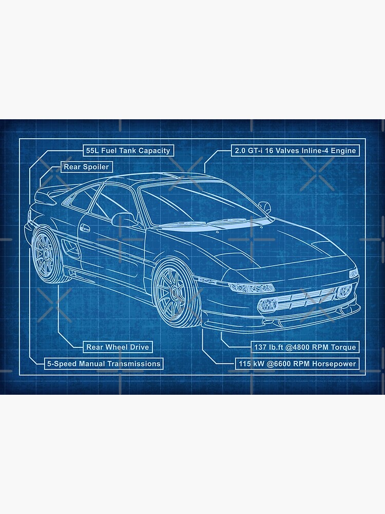 "Toyota MR2 SW20 1989 Blueprint" Poster for Sale by Navin Guyvit ...