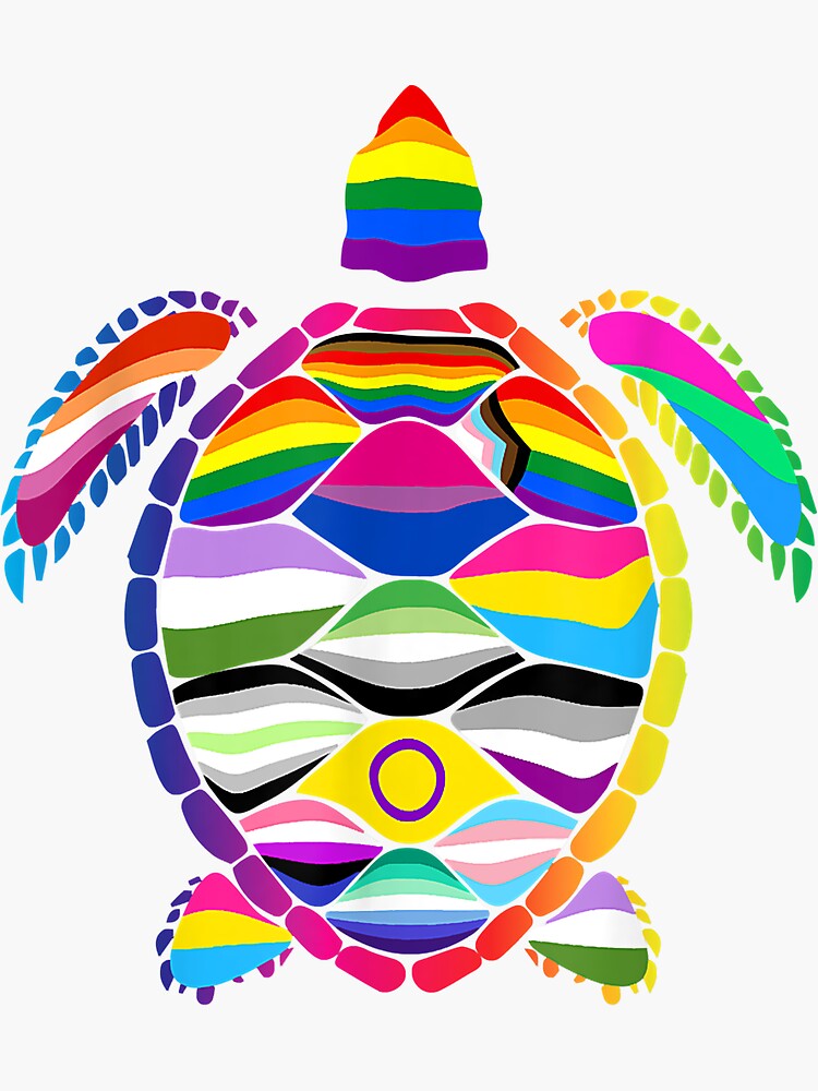 "Sea turtle love rainbow gay pride flag" Sticker for Sale by ...