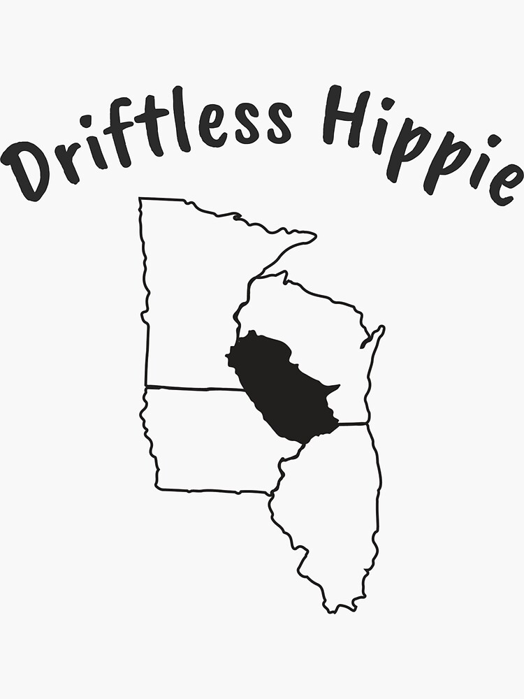 "Driftless Hippie Map" Sticker for Sale by DriftlsHippie | Redbubble