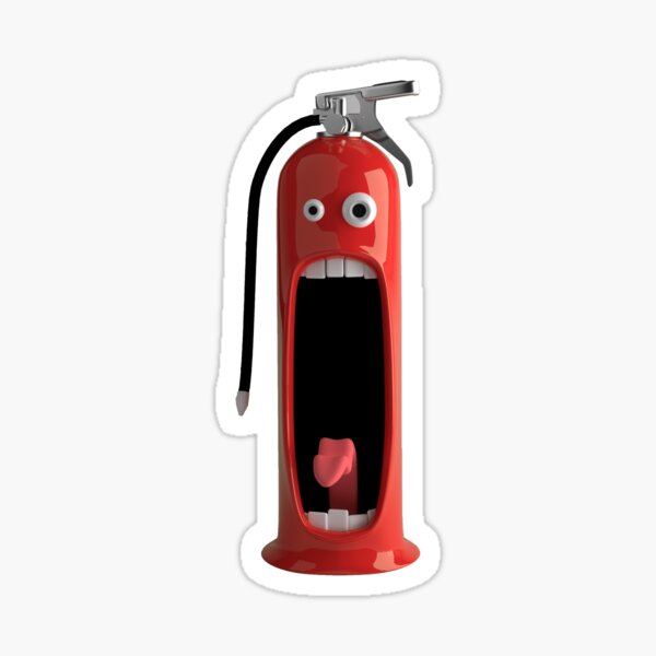 "Screaming Fire Extinguisher" Sticker for Sale by Seemushk | Redbubble