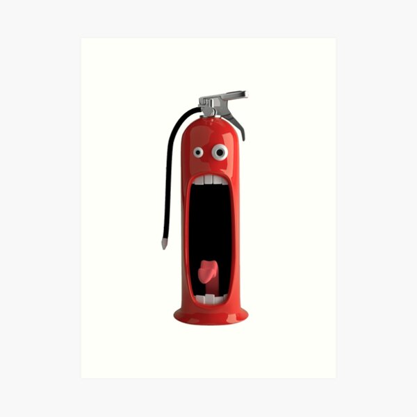 "Screaming Fire Extinguisher" Art Print for Sale by Seemushk | Redbubble