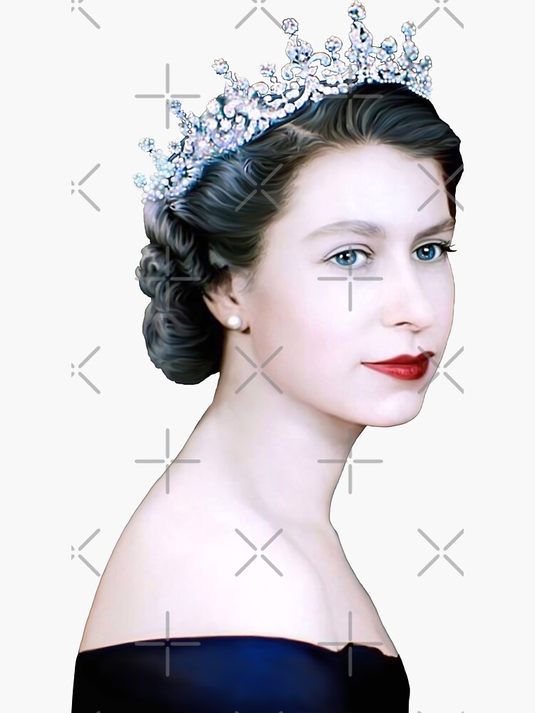 Pegatina «Fondo azul pastel de la reina Isabel II» de royalartworks ...