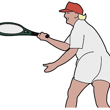 "Thicc Trump playing Tennis" Sticker by OscarOliffe | Redbubble