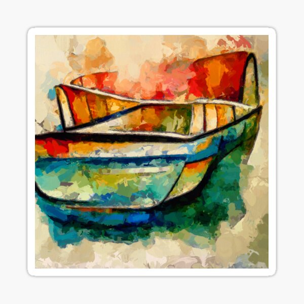 "BOAT aRT " Sticker for Sale by NoraMohammed | Redbubble