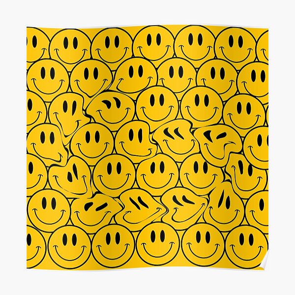 "Distorted Smiley" Poster for Sale by vampdearie | Redbubble
