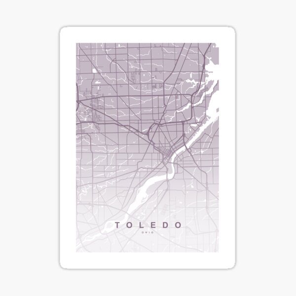 "Toledo Map Art" Sticker for Sale by artymaps | Redbubble