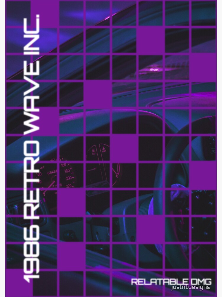 "86' Retro Wave Synthwave Car Interior" Sticker for Sale by n1conic ...