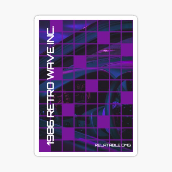 "86' Retro Wave Synthwave Car Interior" Sticker for Sale by n1conic ...