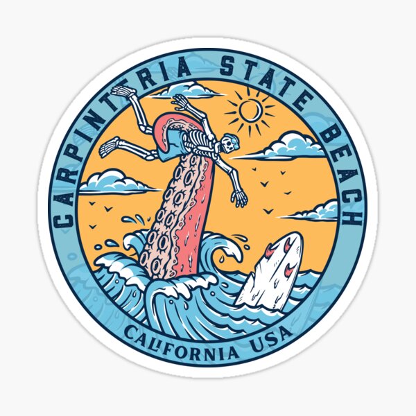 "Carpinteria State Beach Skeleton Tentacle" Sticker for Sale by ...