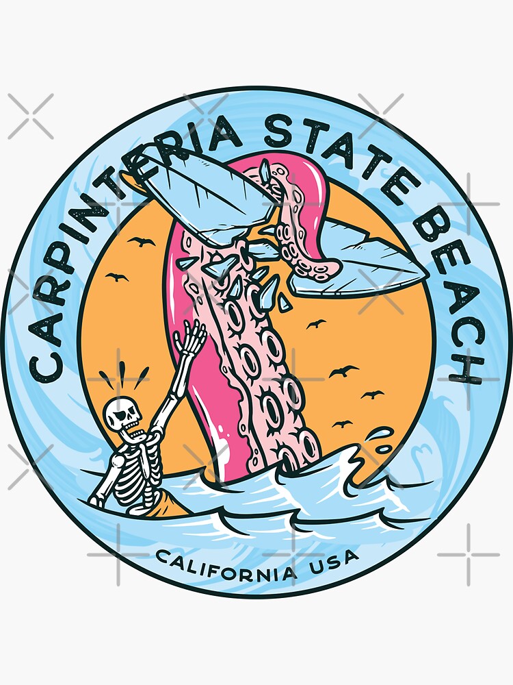 "Carpinteria State Beach Tentacle Surfboard " Sticker for Sale by ...