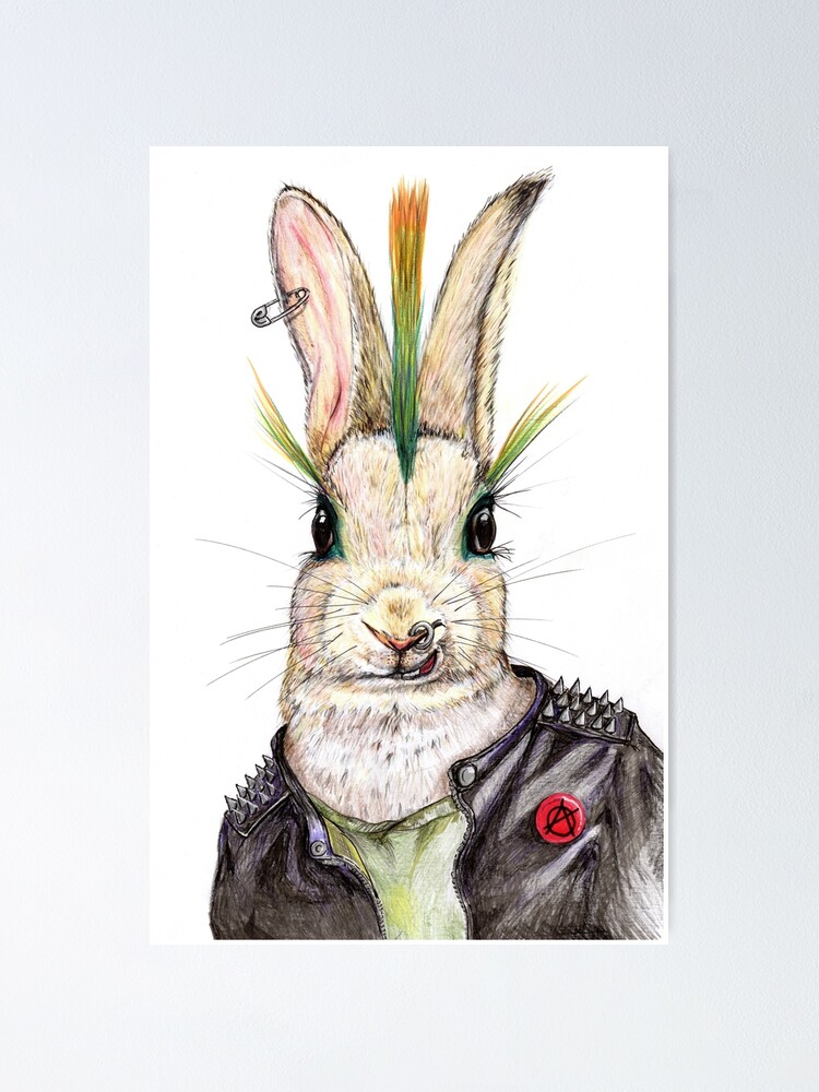 "Punk Bunny" Poster by Jojoahatton | Redbubble