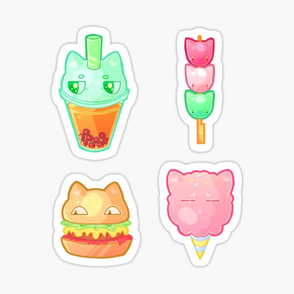 "Food Cats" Sticker for Sale by pooofster | Redbubble