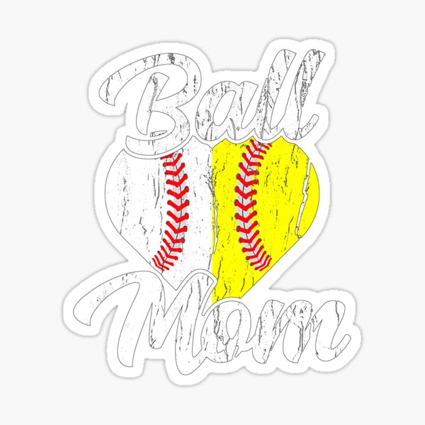 "Ball Mom Baseball Softball Mama Team Sports" Sticker for Sale by ...