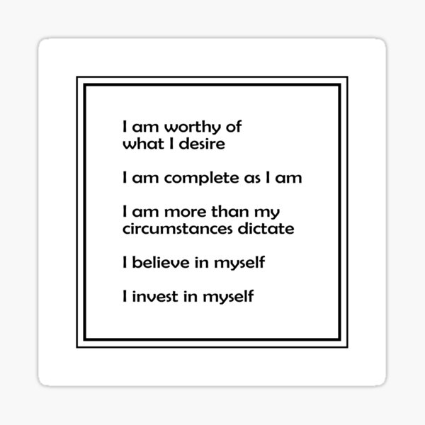 "Self Worth Positive Affirmations - Self Help Motivational Words ...