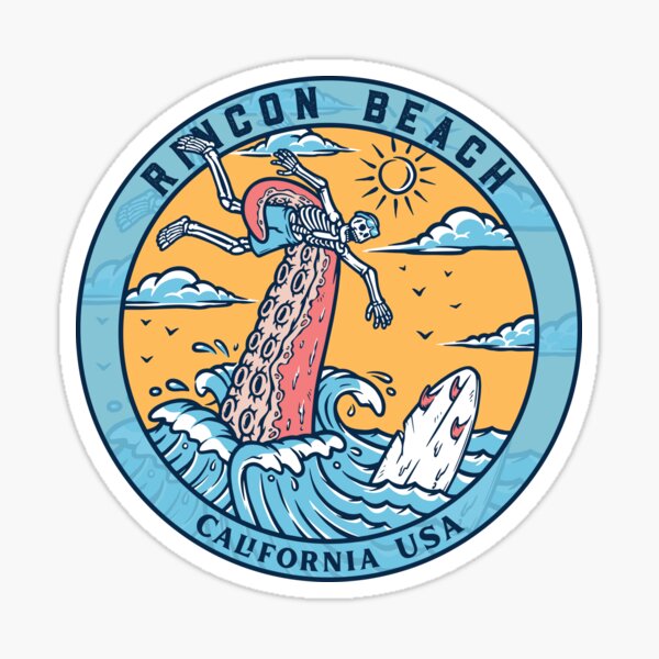 "Rincon Beach Skeleton Tentacle" Sticker for Sale by LanikaiBeach ...