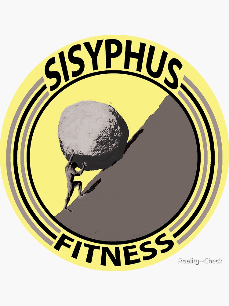 "Sisyphus Fitness (grey)" Sticker by Reality--Check | Redbubble